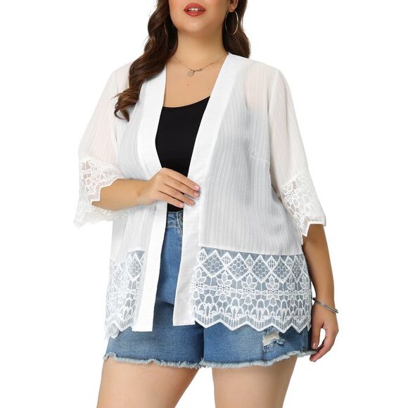 Agnes Orinda | Sweaters | Plus Size Women Shrugs Lace Kimono Bikini ...